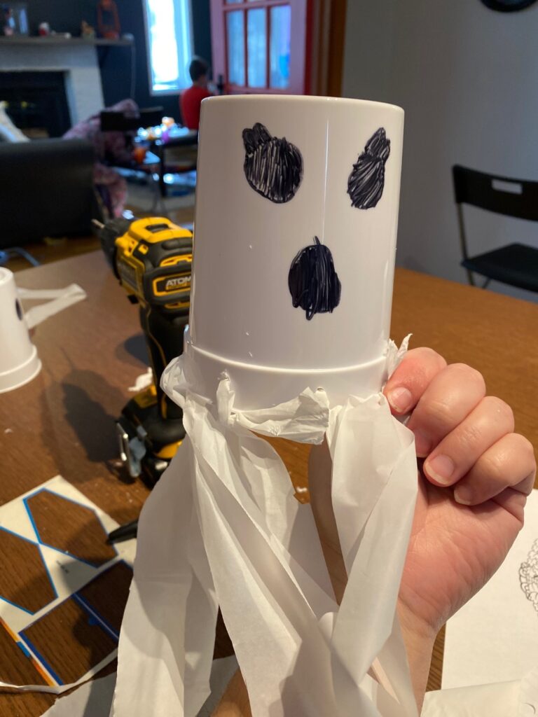 Outdoor Hanging Ghost Craft for Kids