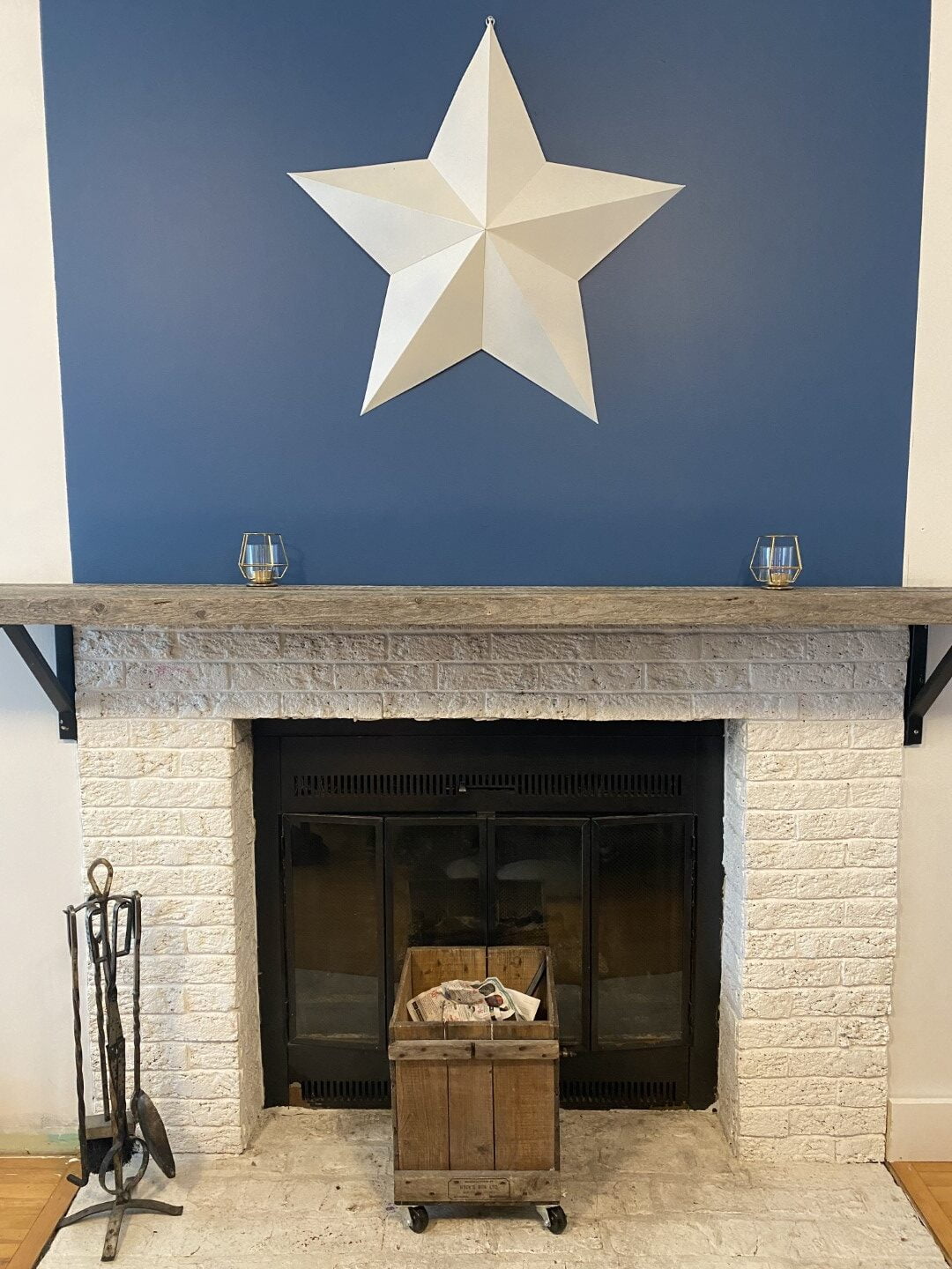80s Fireplace Makeover Before and After